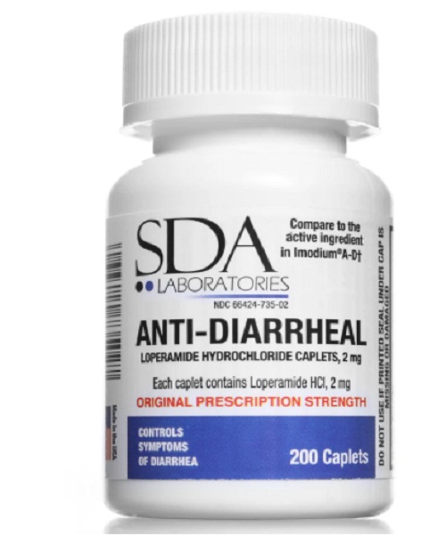 Anti-Diarrheal 2mg HCL 200 Caplets by SDA LABS