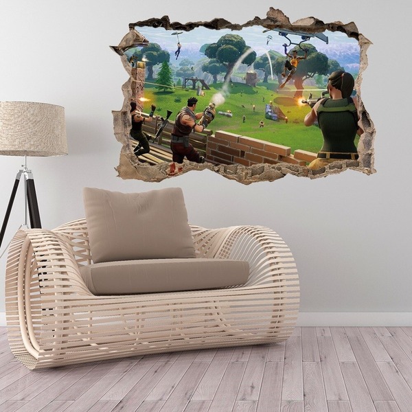 Fortnite 3D Gaming Wall Sticker Bedroom Living Room Decoration Poster ...