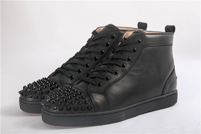 Limited Version Louis Spikes Men's Flat Black Sneakers