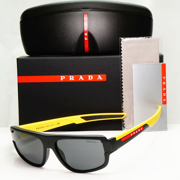 Black Yellow Sunglasses Rectangle PS03WS SPS 03W 08W-06F
