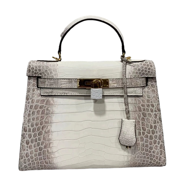 Kelly Himalaya Style Handbag-Real Crocodile Skin