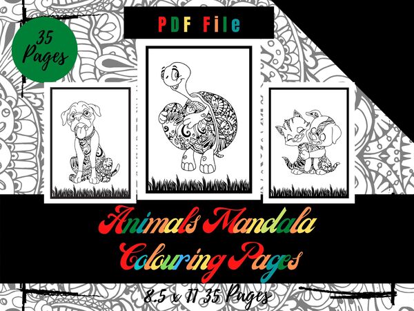 Animals Mandala Coloring Pages For Kids, Sheets PDF, Printable Pages